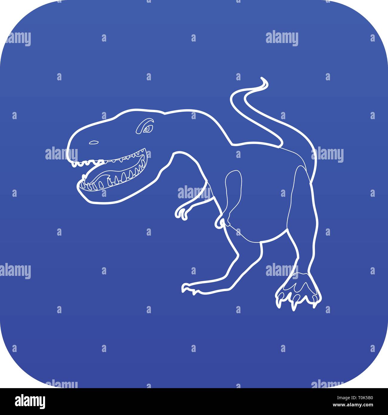 Dinosaur tyrannosaur icon blue vector Stock Vector Image & Art - Alamy