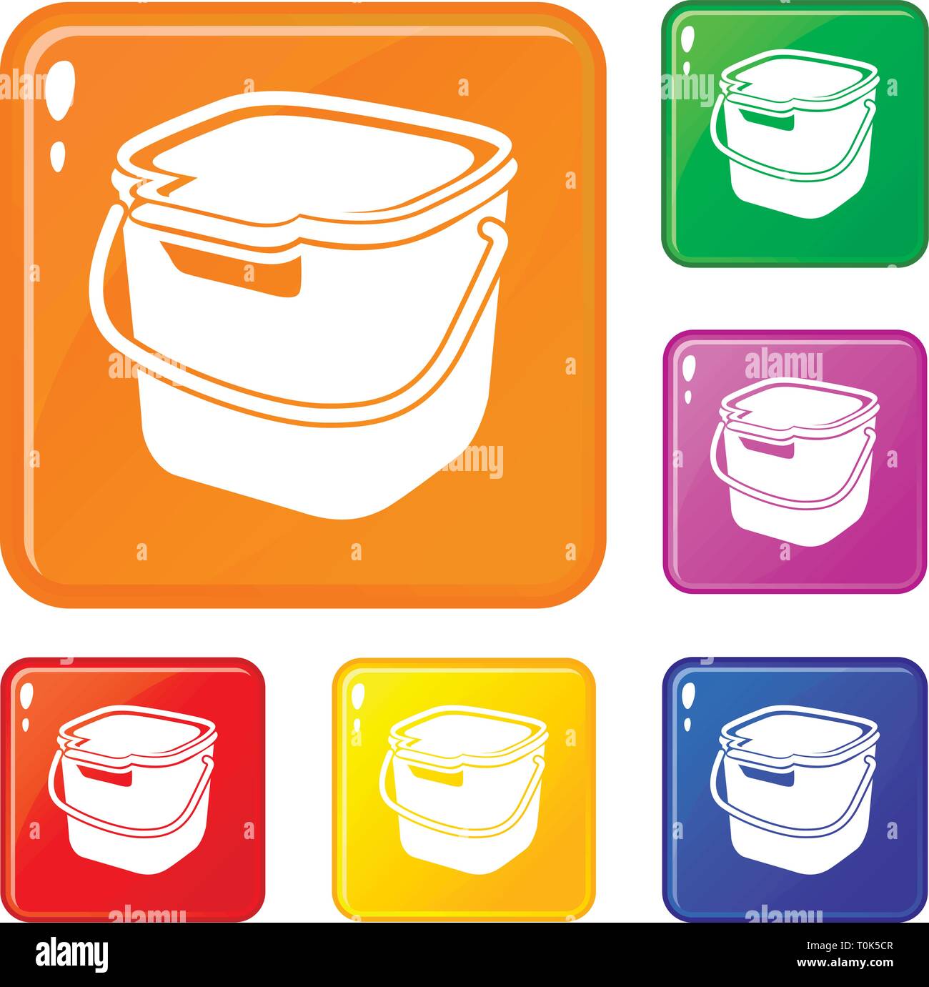 Cleaning bucket icons set vector color Stock Vector Image & Art - Alamy