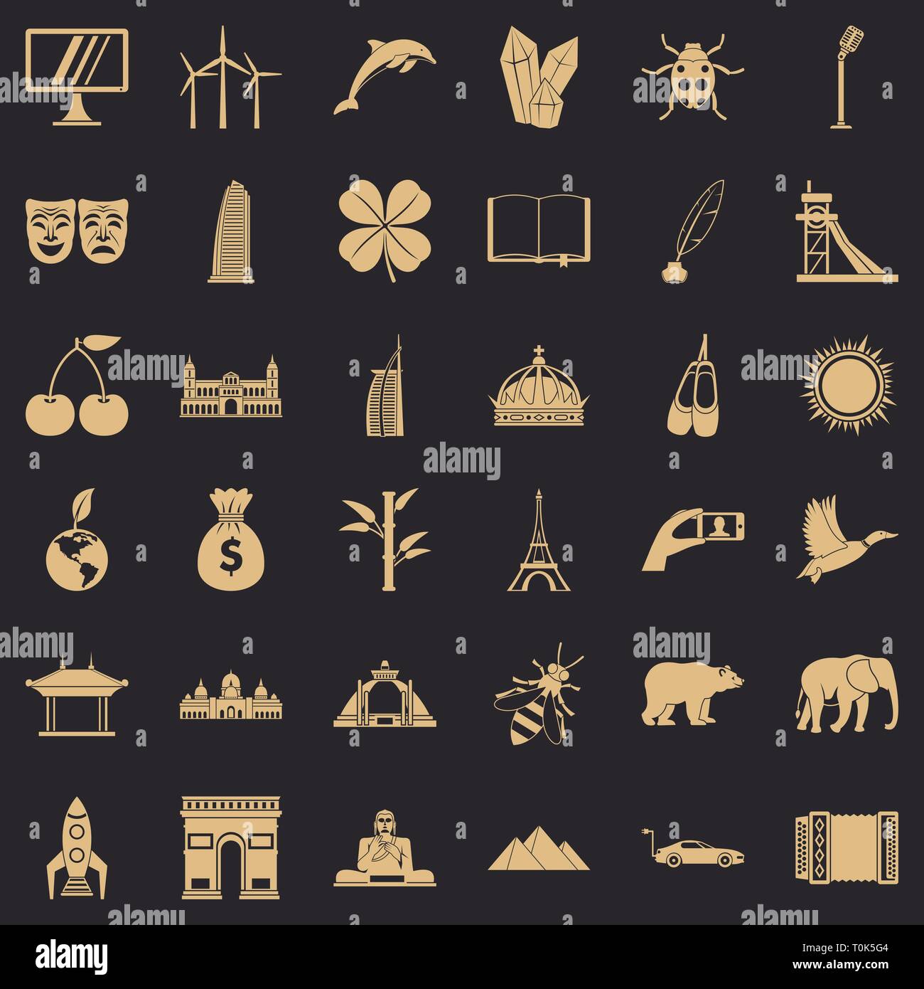 Different world icons set, simple style Stock Vector Image & Art - Alamy