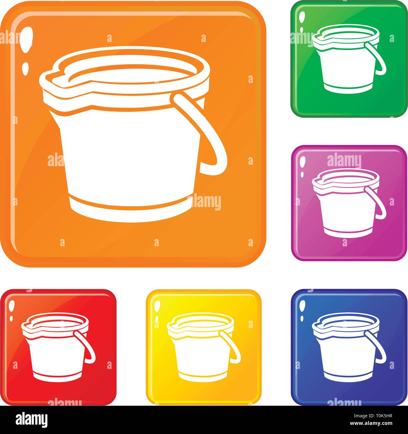 Plastic bucket icons set vector color Stock Vector Image & Art - Alamy