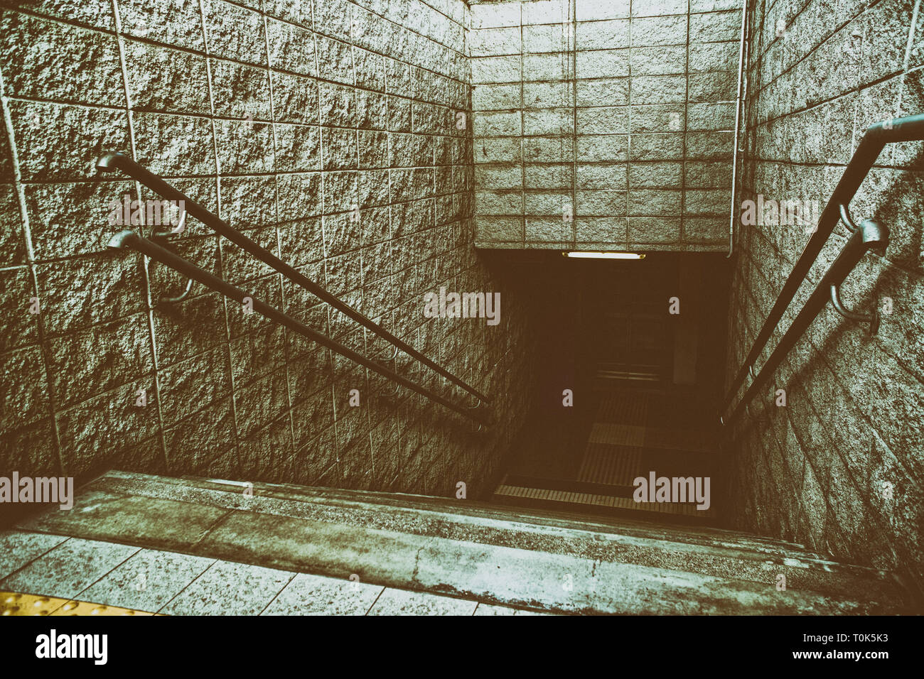 Underground passage stairs leading up on the street, underground ...