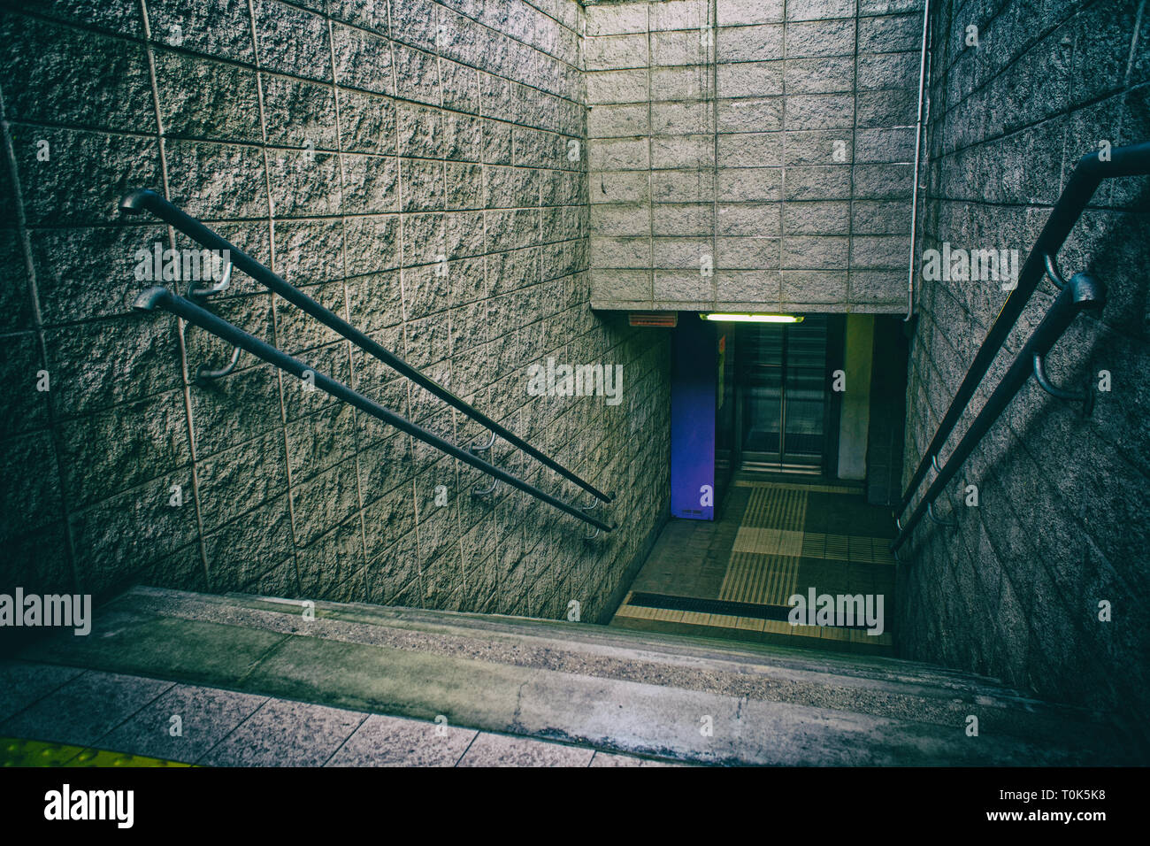 Underground passage stairs leading up on the street, underground ...