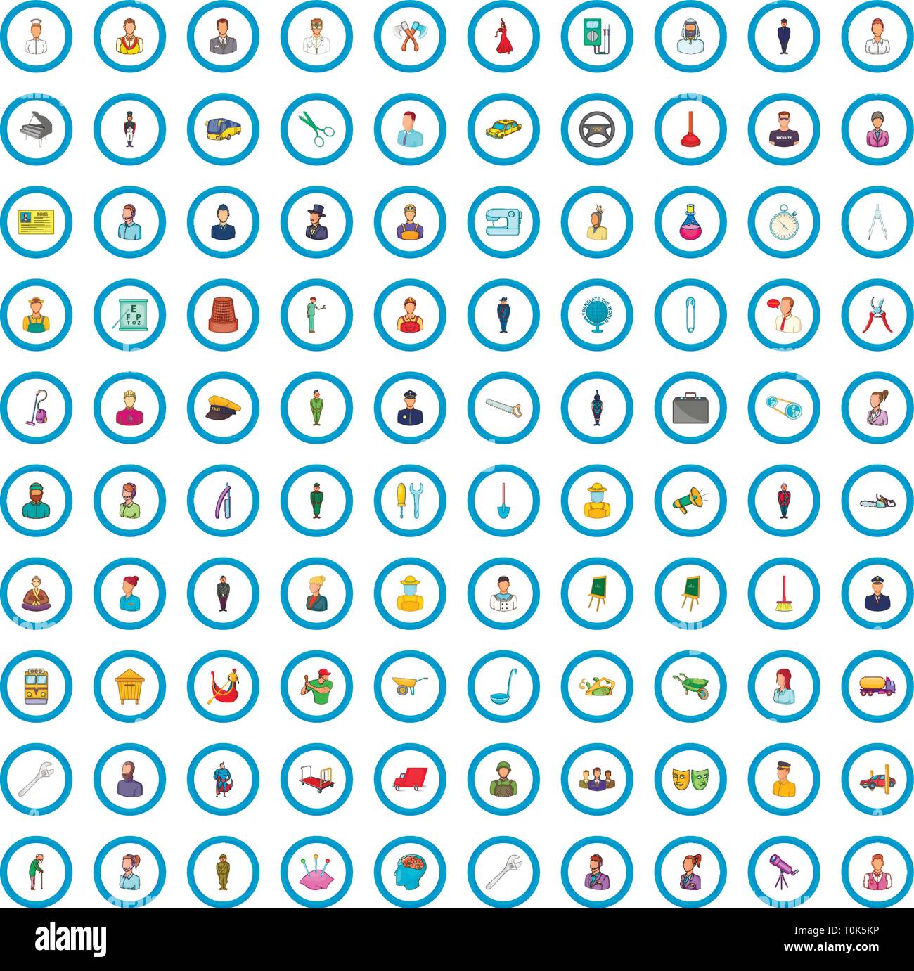 100 job icons set, cartoon style Stock Vector Image & Art - Alamy