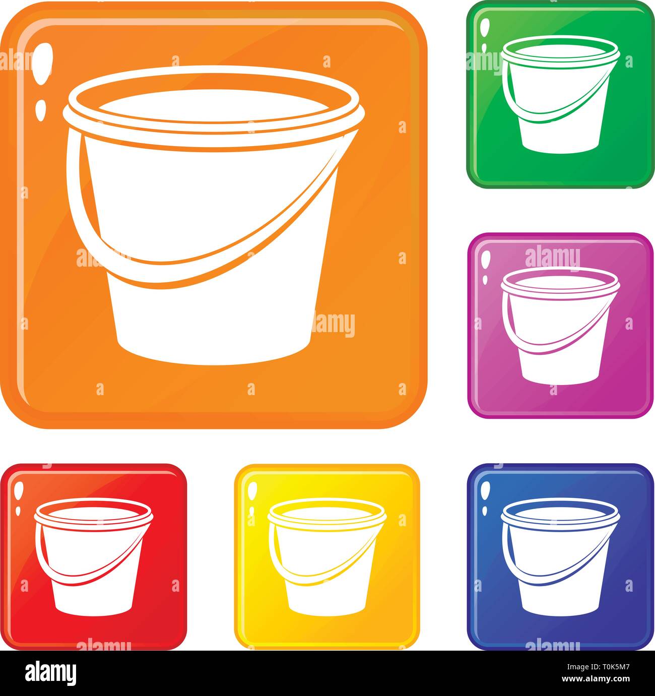 Iron bucket icons set vector color Stock Vector Image & Art - Alamy