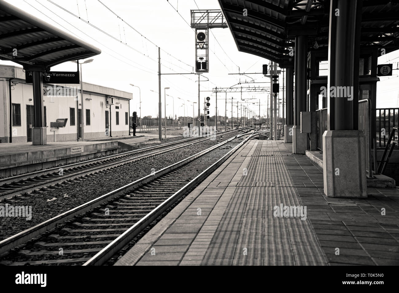 Empty train station, and deserted platform, public transport Stock ... Empty train station, and deserted platform, public transport Stock ...