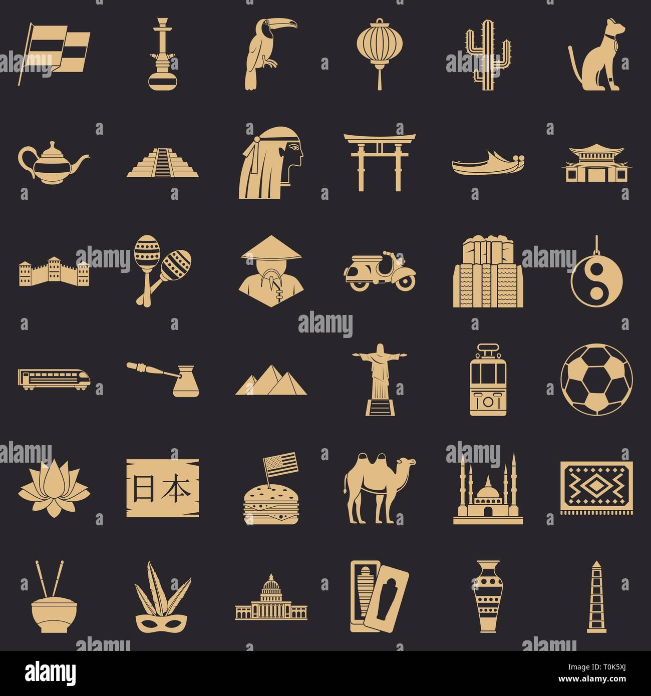 World culture icons set, simple style Stock Vector Image & Art - Alamy