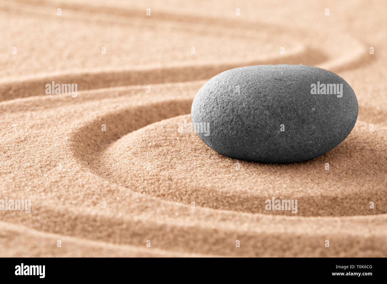Japanese zen meditation stone and sand garden for mindfulness ...