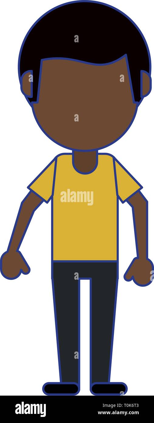 man faceless avatar cartoon blue lines Stock Vector Image & Art - Alamy