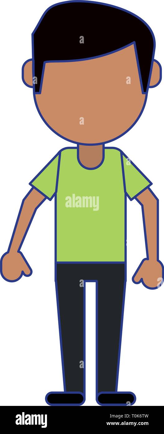 man faceless avatar cartoon blue lines Stock Vector Image & Art - Alamy