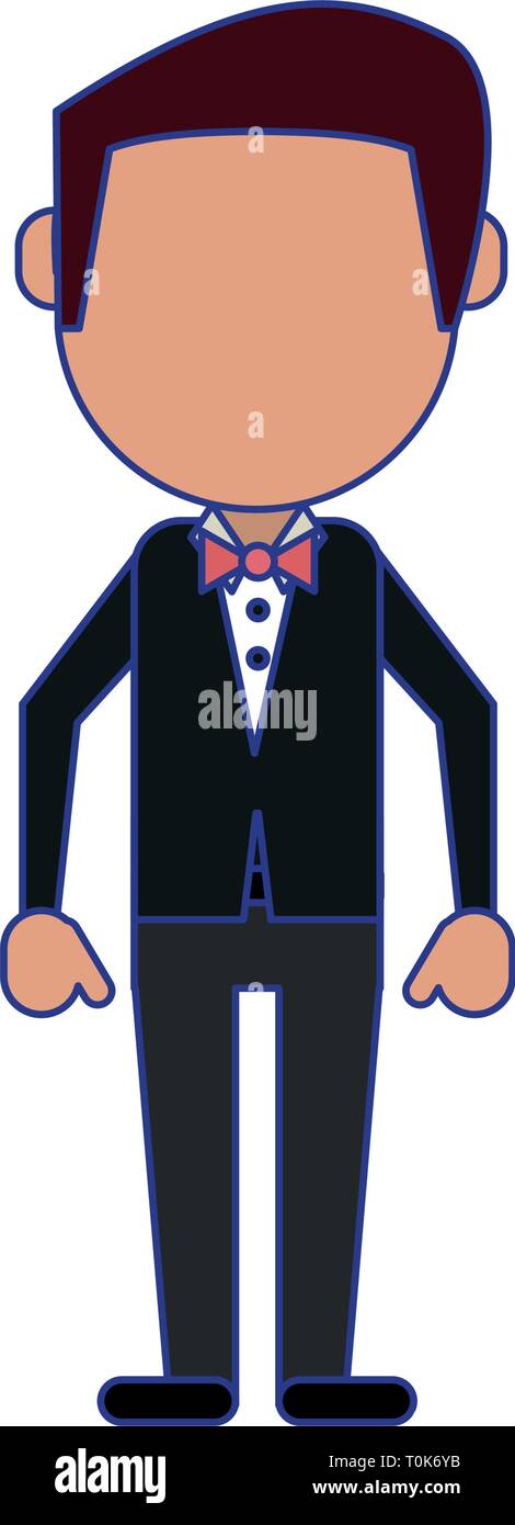 man faceless avatar cartoon blue lines Stock Vector Image & Art - Alamy