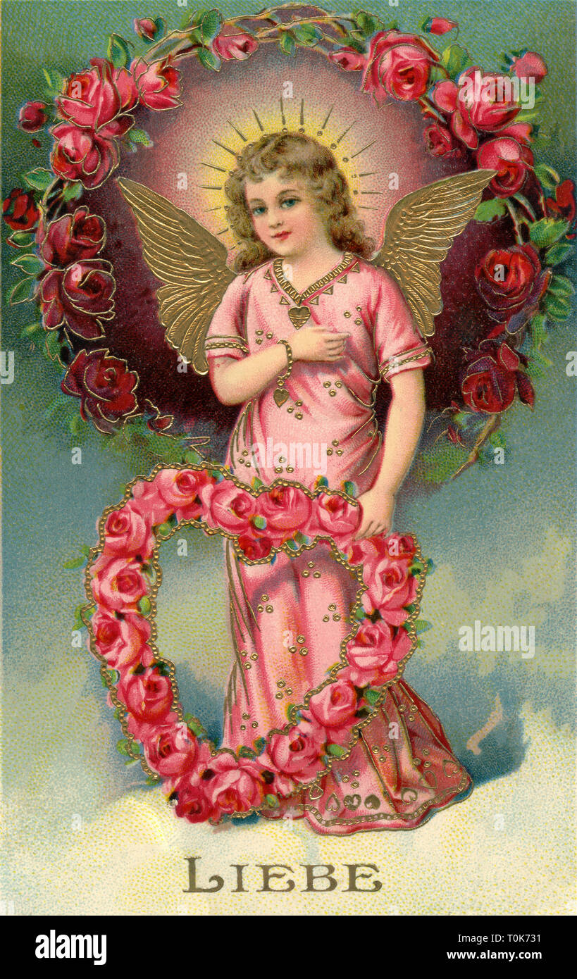 kitsch / souvenir, love, symbol image, agape, Germany, 1908, Additional ...