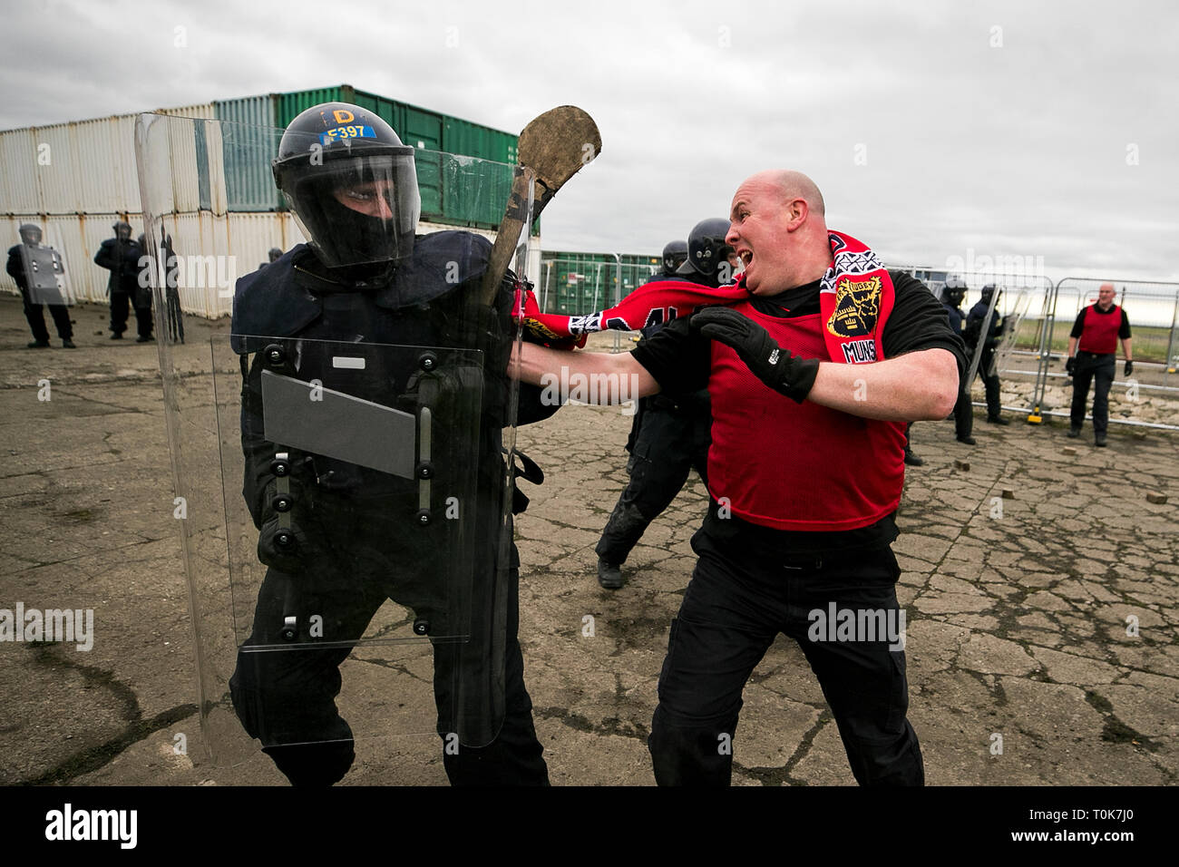 Member of An Garda Siochana during a public order training exercise at ...