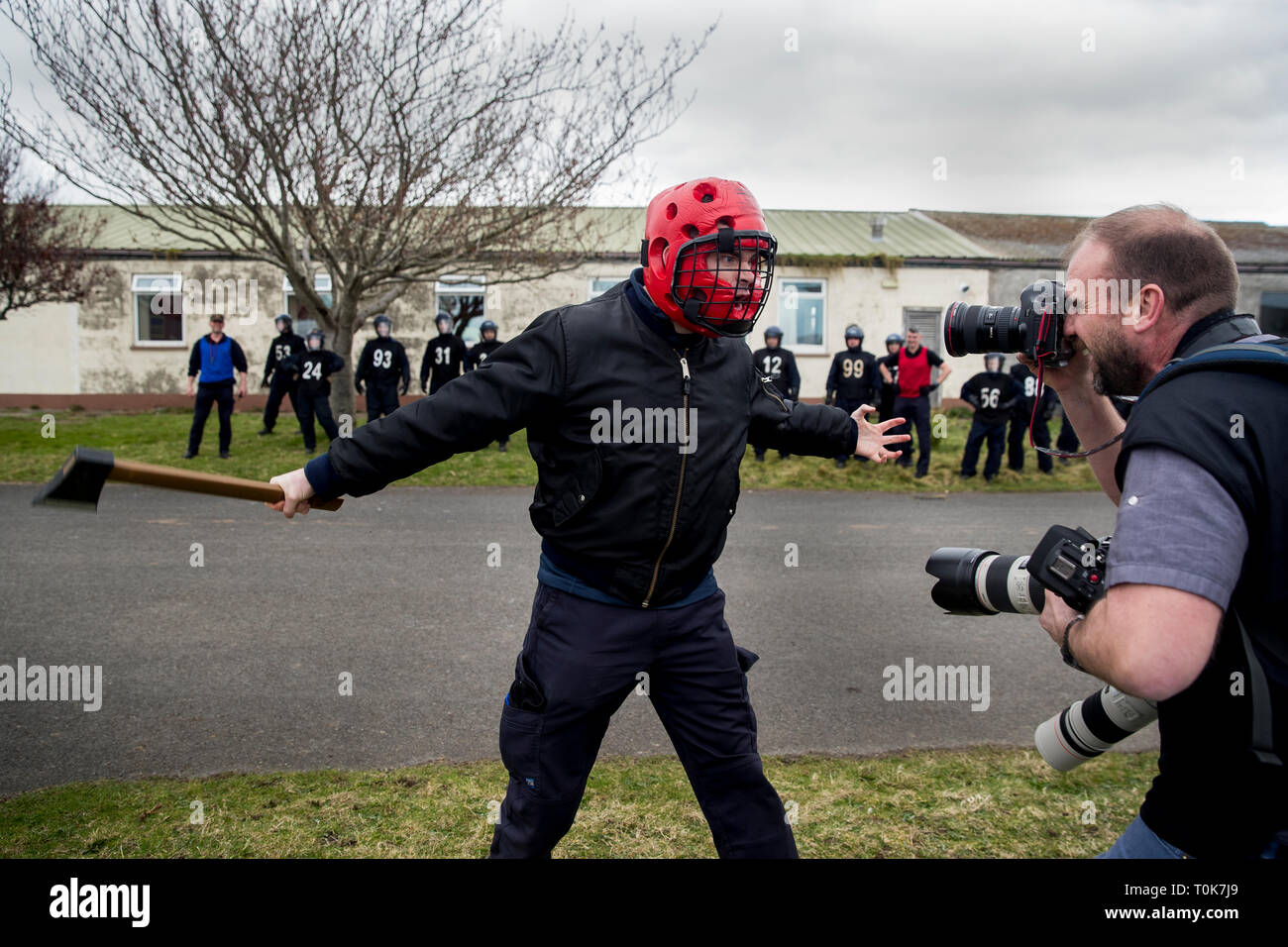 Member of An Garda Siochana during a public order training exercise at ...