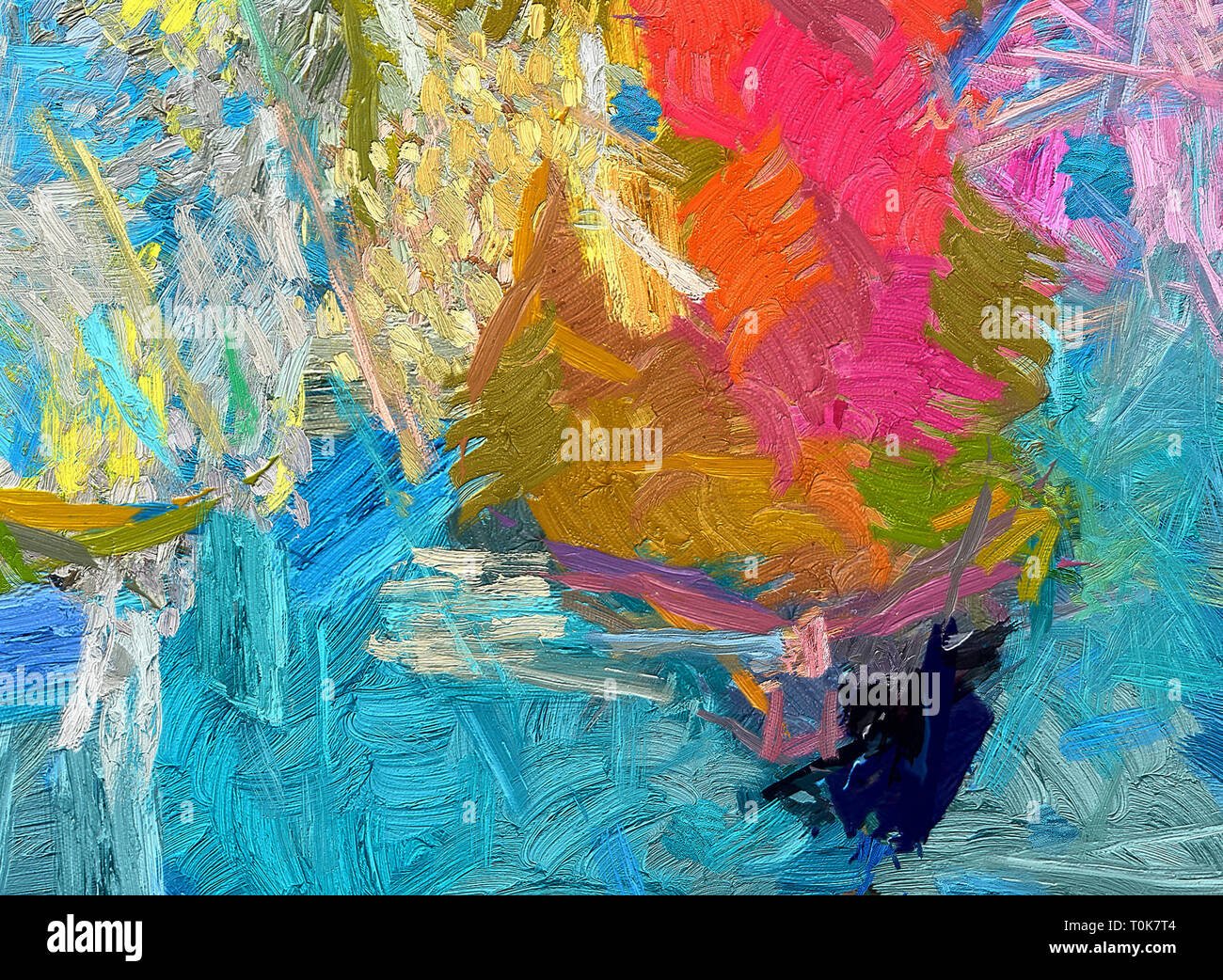Wall poster print template. Abstract painting art. Hand drawn by dry ...
