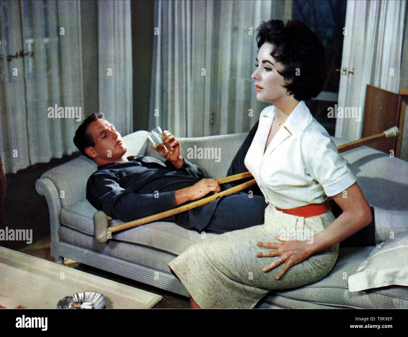 ELIZABETH TAYLOR, PAUL NEWMAN, CAT ON A HOT TIN ROOF, 1958 Stock Photo ...