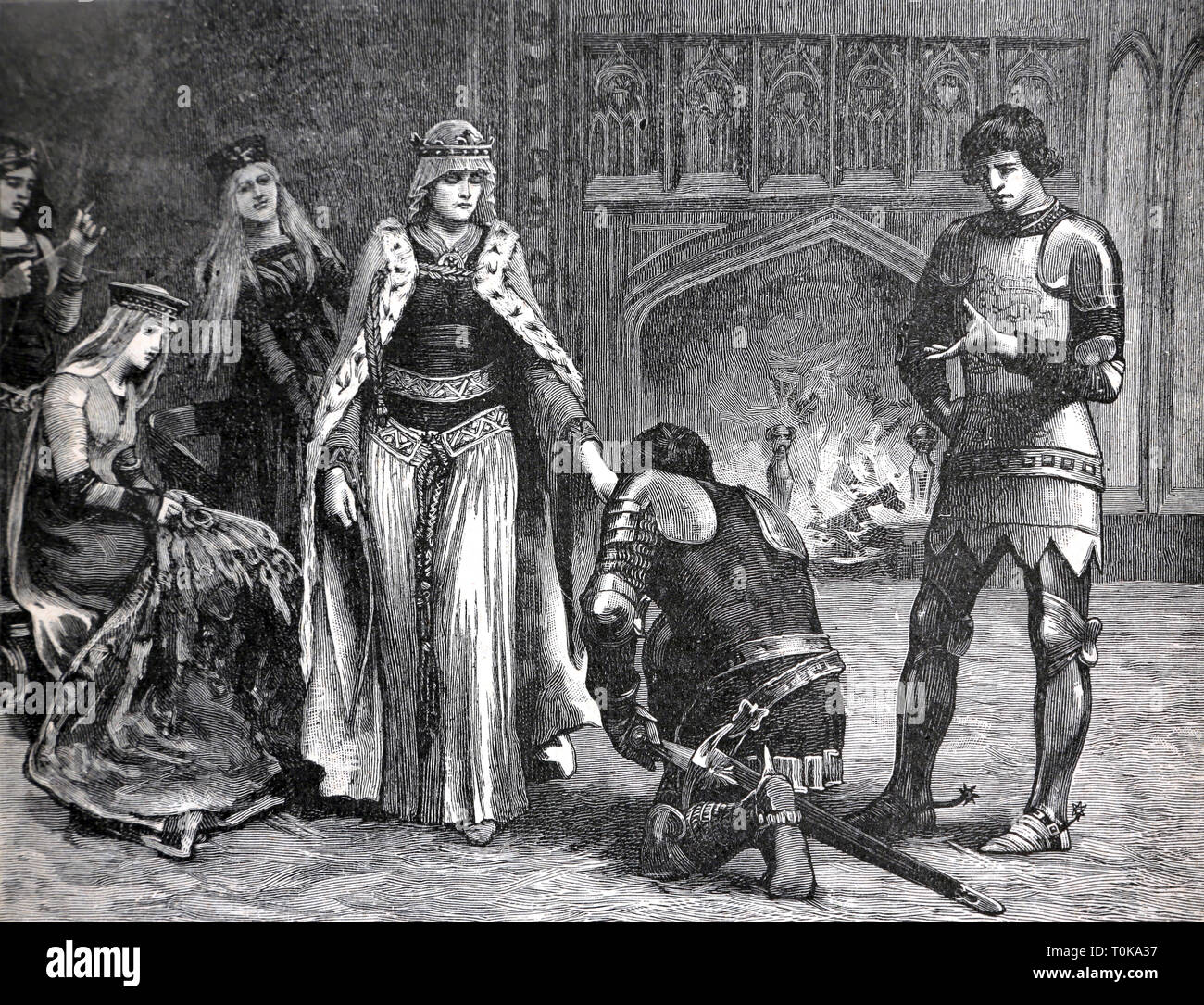 Illustration of Prince Edward I Introducing Adam Gourdon to The Queen ...