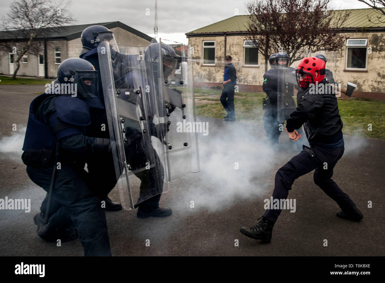 Members of An Garda Siochana during a public order training exercise at ...