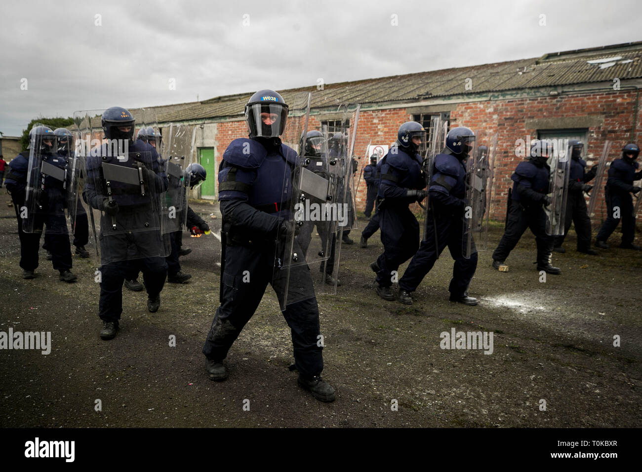 Members of An Garda Siochana during a public order training exercise at ...