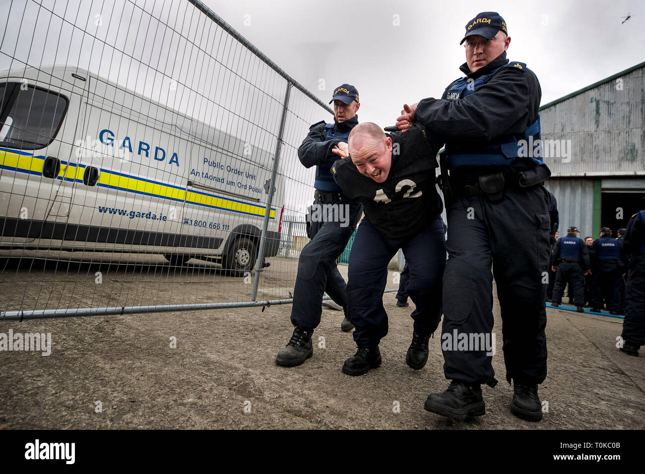 Members of An Garda Siochana during a public order training exercise at ...