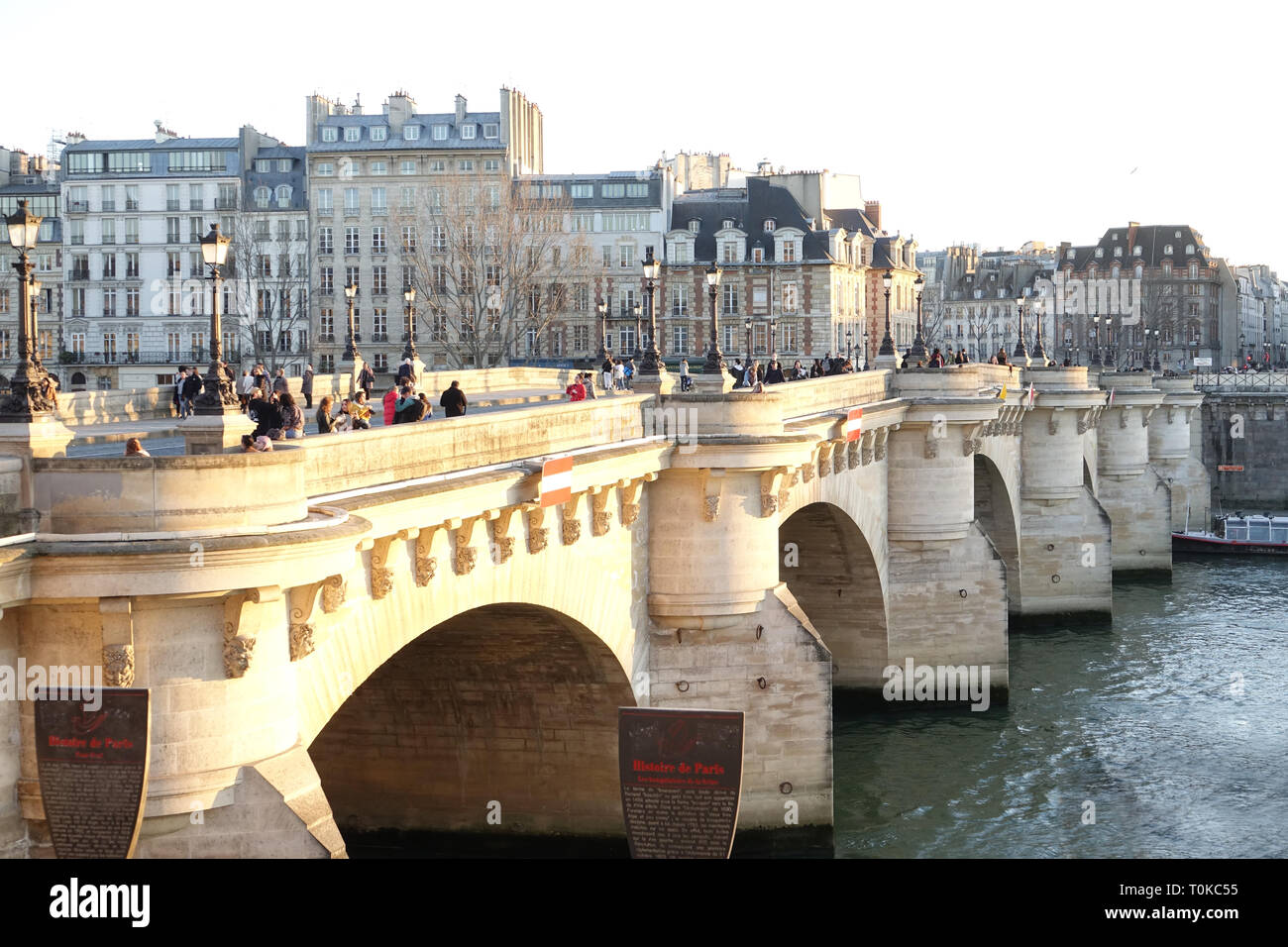 PARIS-FRANCE-FEB 24, 2019: The Pont Neuf is the oldest standing bridge ...