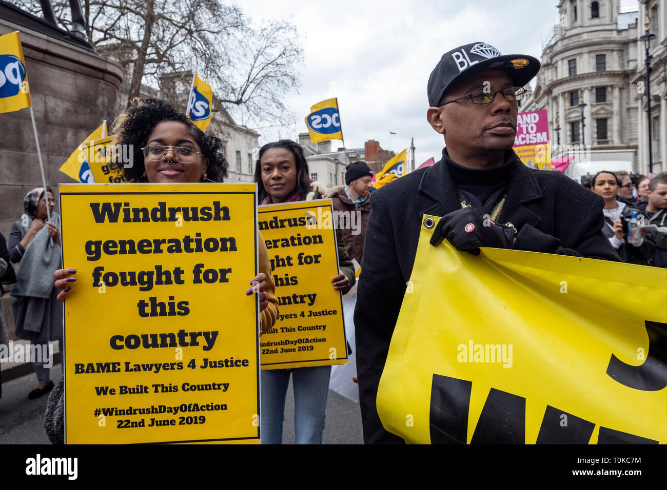 Windrush generation in London protest and against racism and depotation ...