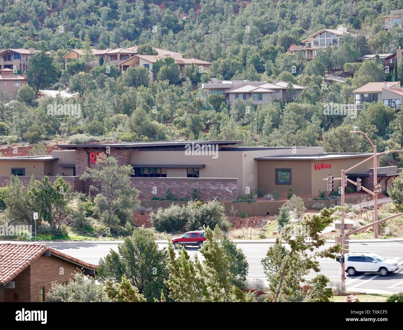 CVS Pharmacy building nestled into the red rocks of Sedona, Arizona ...