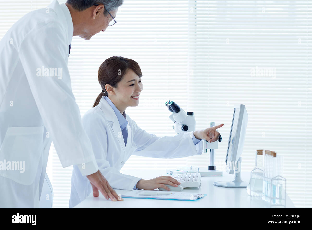 Japanese researchers in the lab Stock Photo - Alamy