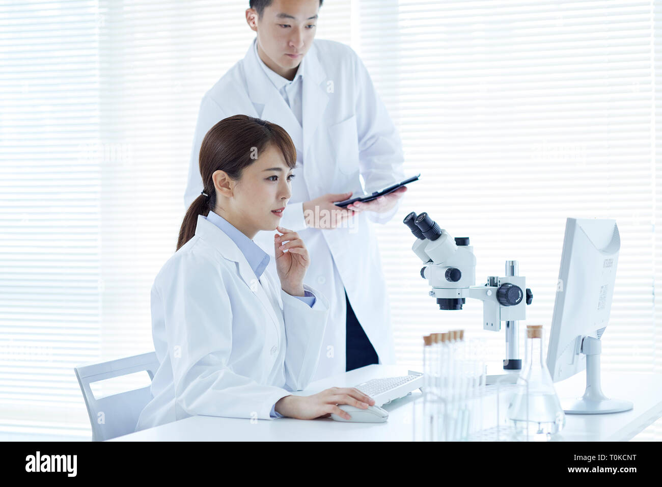 Japanese researchers in the lab Stock Photo - Alamy