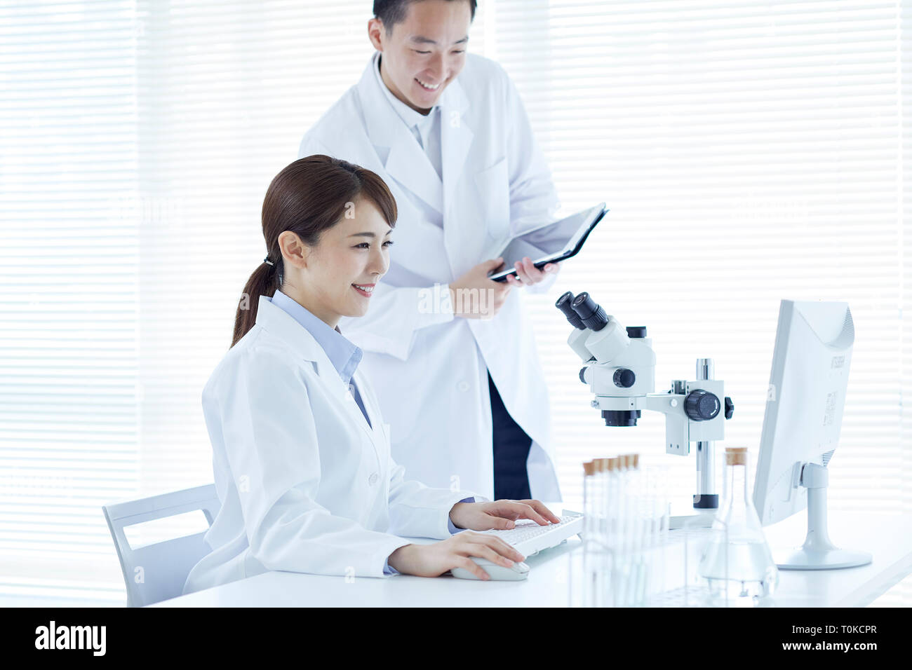 Japanese researchers in the lab Stock Photo - Alamy