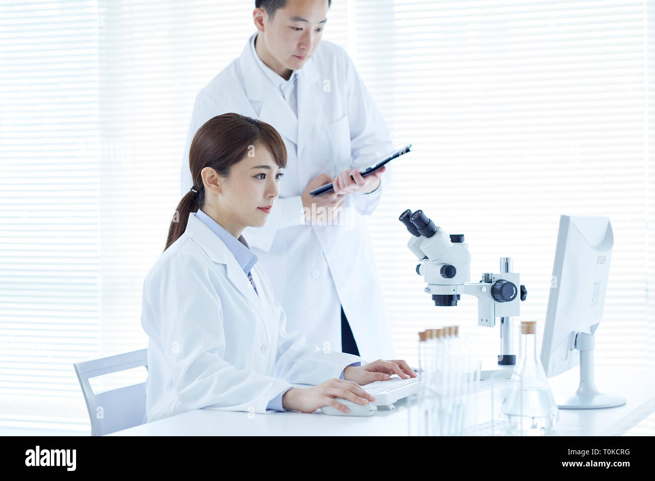 Japanese researchers in the lab Stock Photo - Alamy