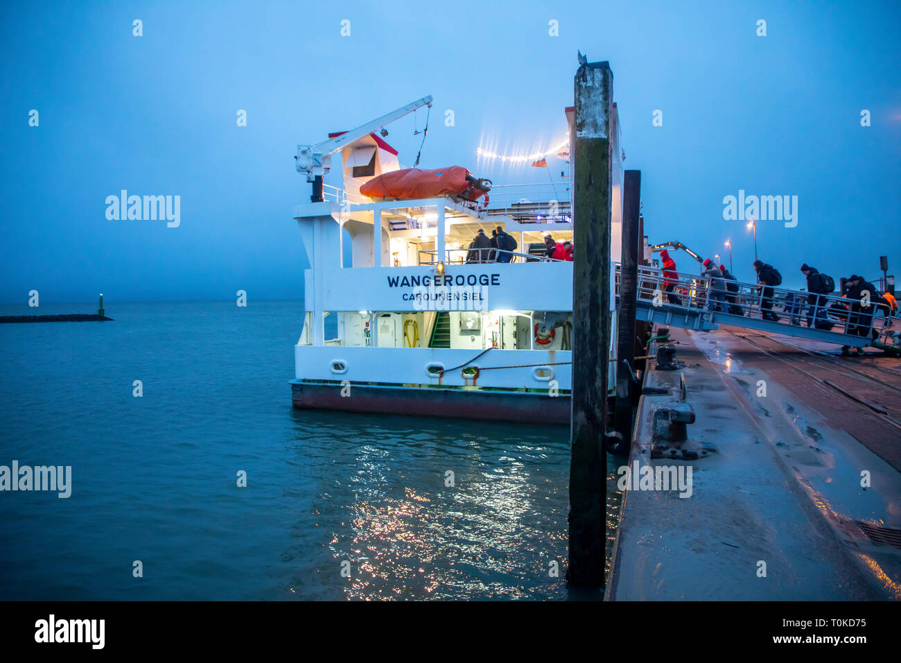 Island Wangerooge, Ostfriesland, pier, ferry to the mainland,East ...