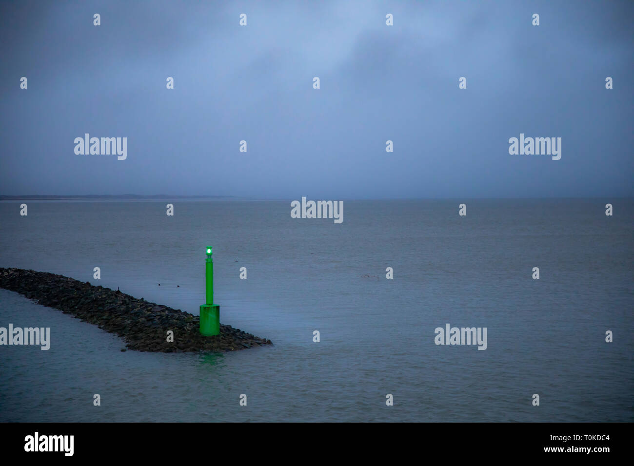 Island Wangerooge, Ostfriesland, ferry port, position light at the ...