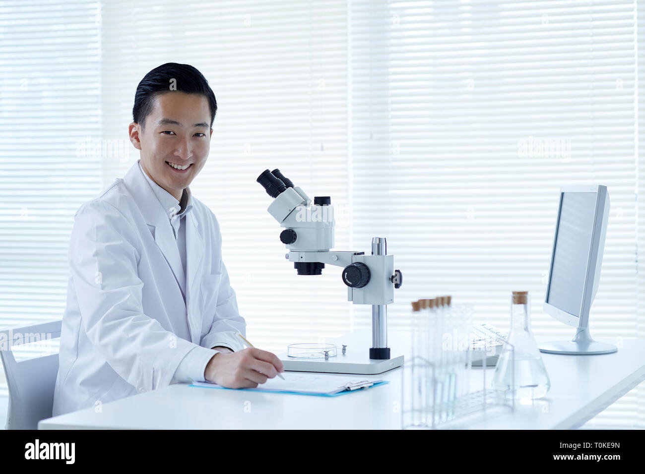 Young Japanese researcher in the lab Stock Photo - Alamy