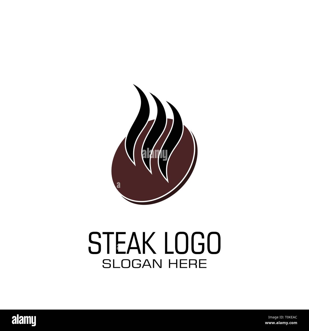 Steak logo template, isolated on white background, vector icon Stock ...