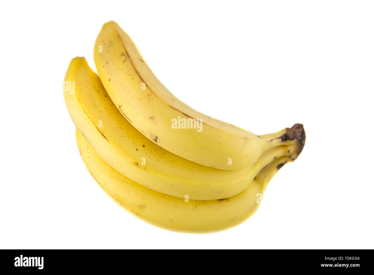 real banana on white background Stock Photo - Alamy
