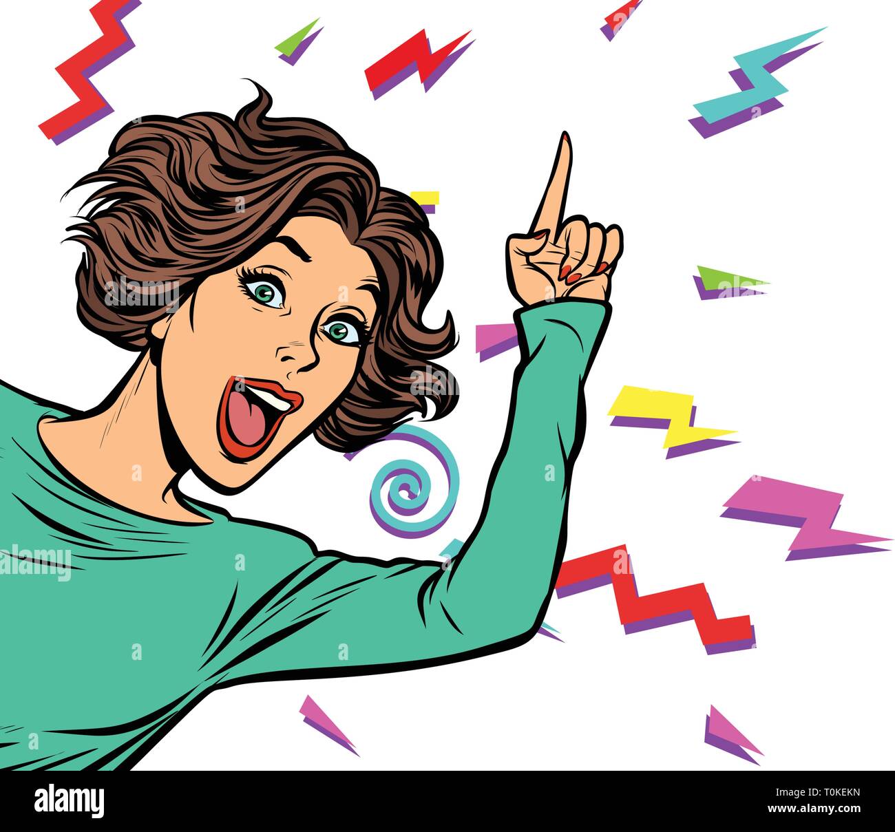 woman pointing finger Stock Vector Image & Art - Alamy