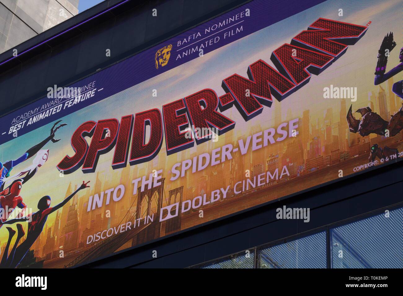 Spider-Man poster on exterior of London cinema Stock Photo - Alamy