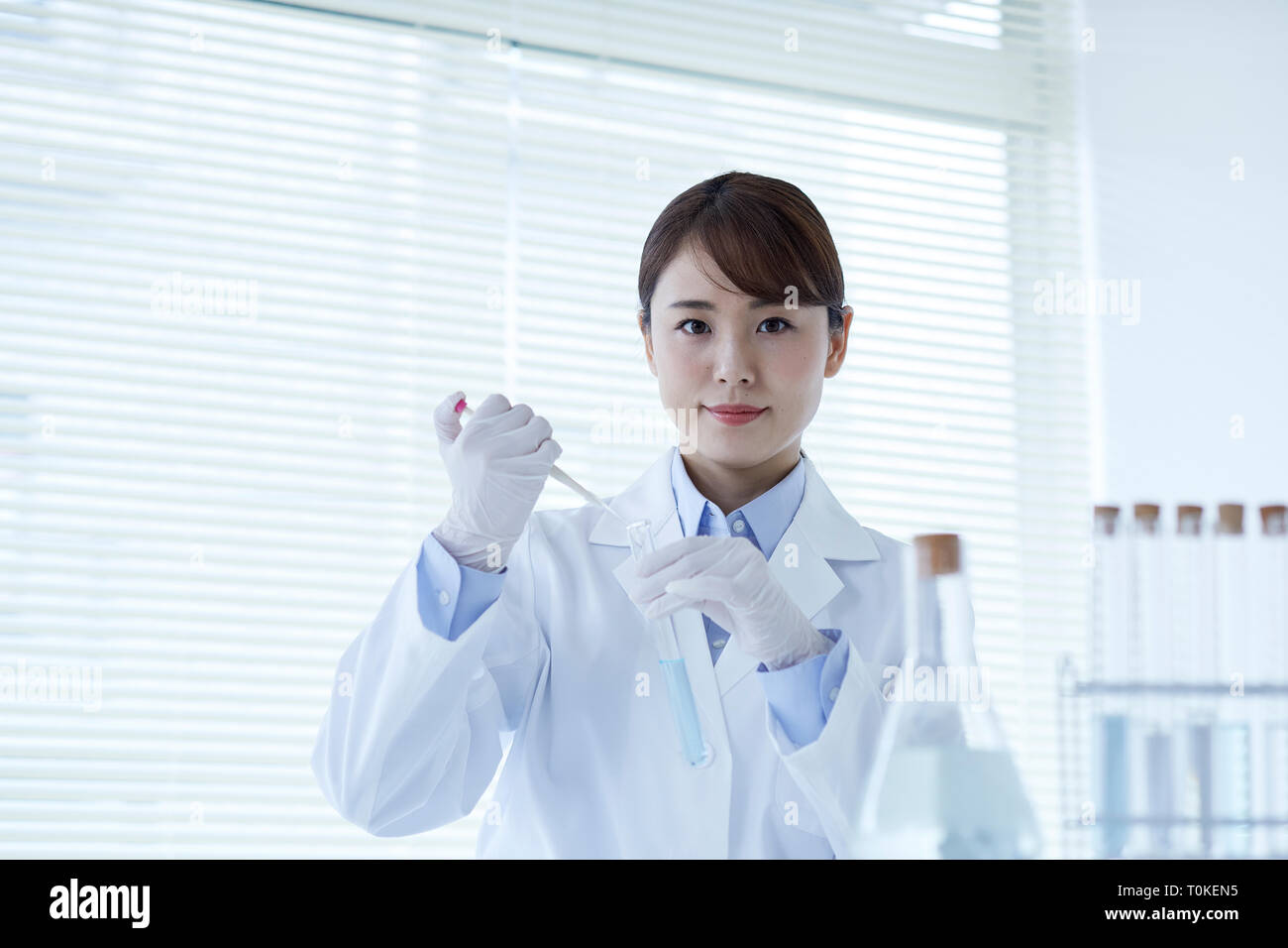 Young Japanese researcher in the lab Stock Photo - Alamy