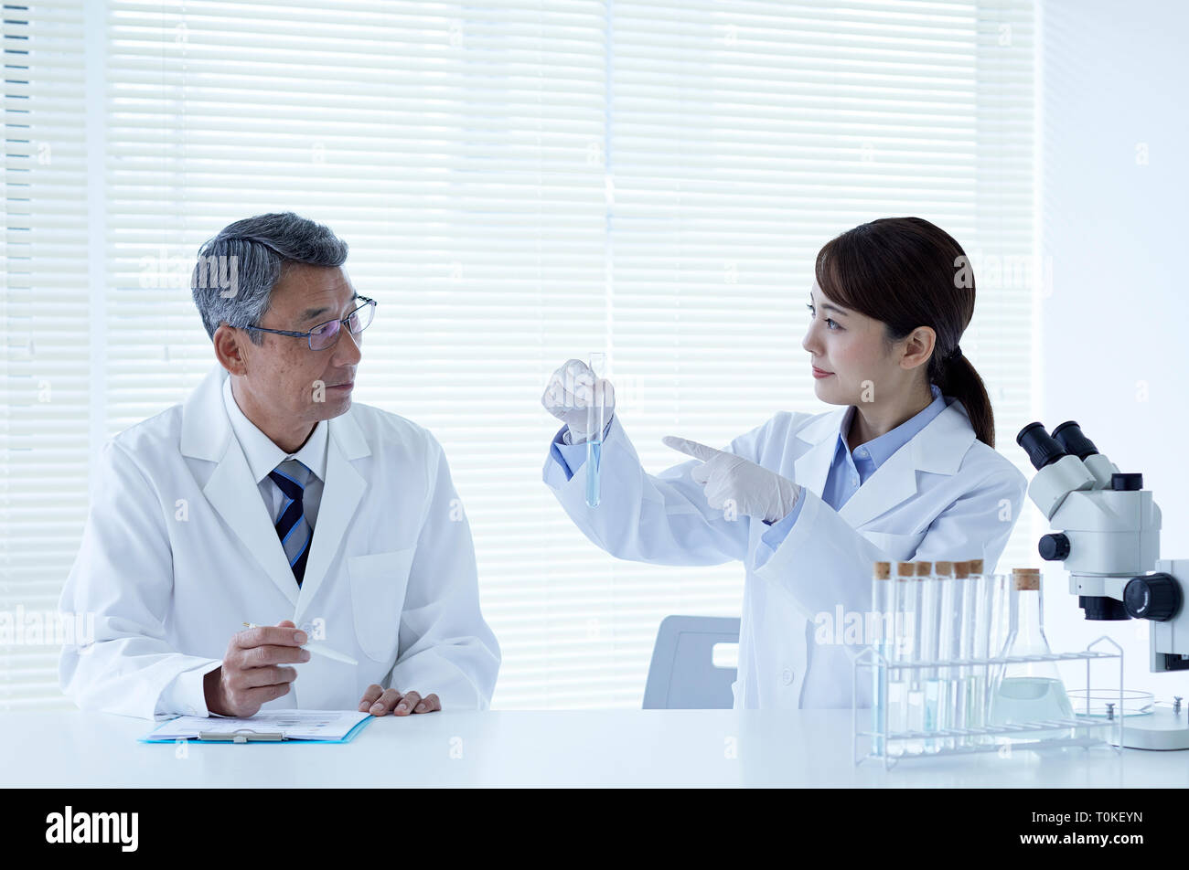 Japanese researchers in the lab Stock Photo - Alamy