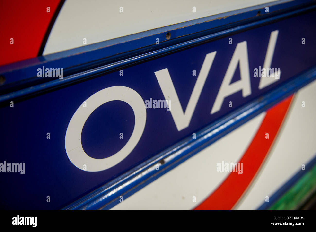 Detail of sign at Oval station in London UK Stock Photo - Alamy