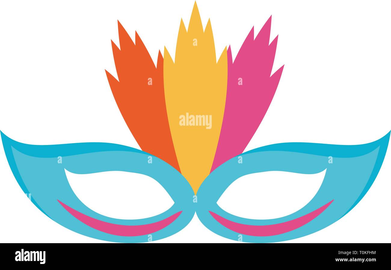 Party mask with feather Stock Vector Image & Art - Alamy