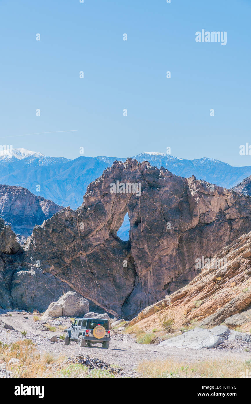 A view of Needle's Eye Arch (or Eye of the Needle) on Echo Canyon Road ...