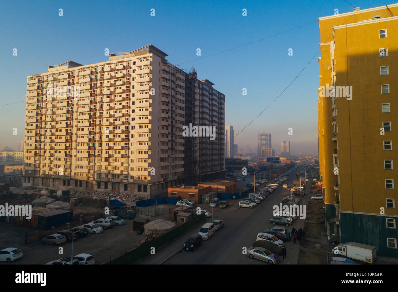 Ulaanbaatar at sunrise with smog, Mongolia Stock Photo - Alamy