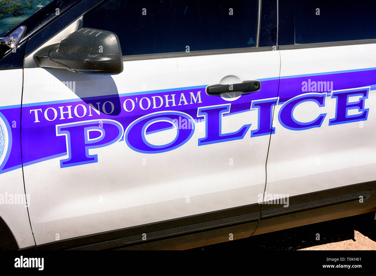 Tohono O'Odham Indian Reservation Police Vehicle at San Xavier Mission ...