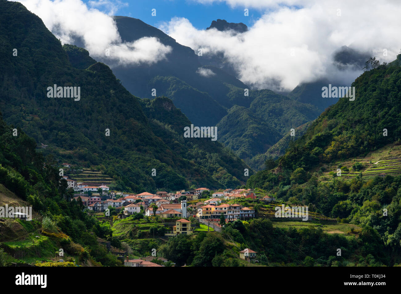 Hillside village of Bonaventura North Coast Madeira, Portugal,Europe ...
