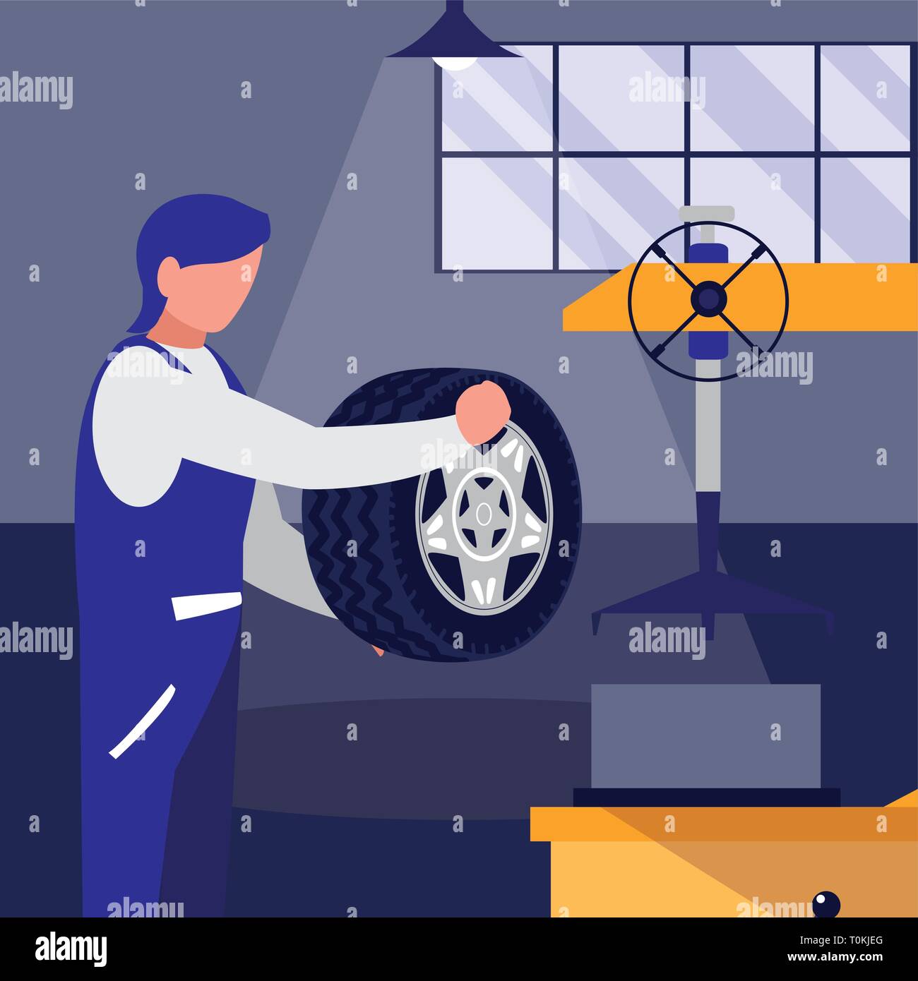 Cartoon illustration man workman pneumatic hi-res stock photography and ...