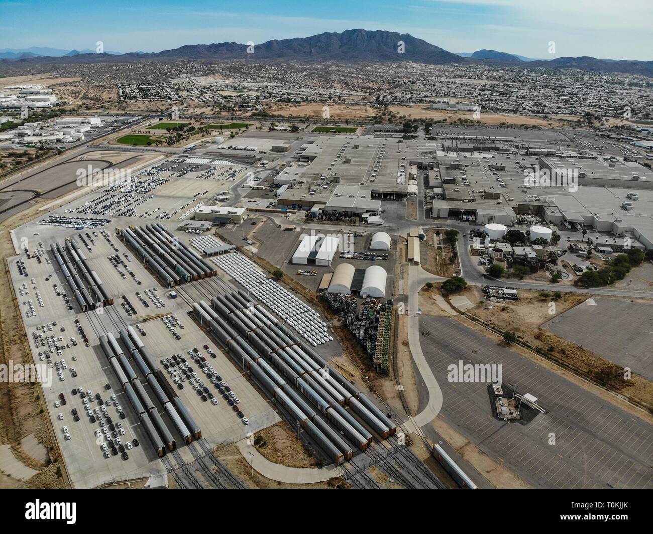 Aerial view of the Ford Motor Company automotive company in the ...