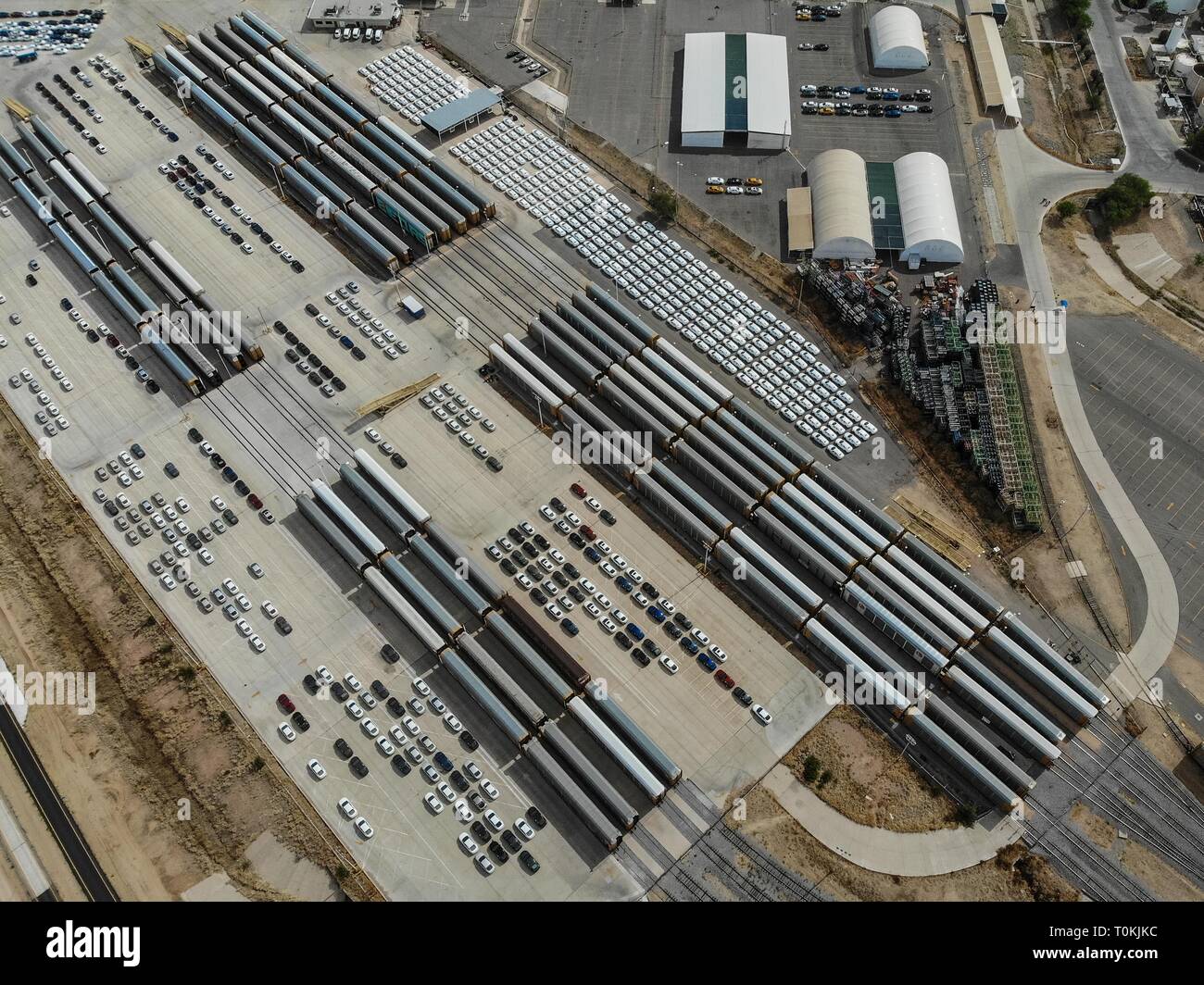 Aerial view of the Ford Motor Company automotive company in the ...