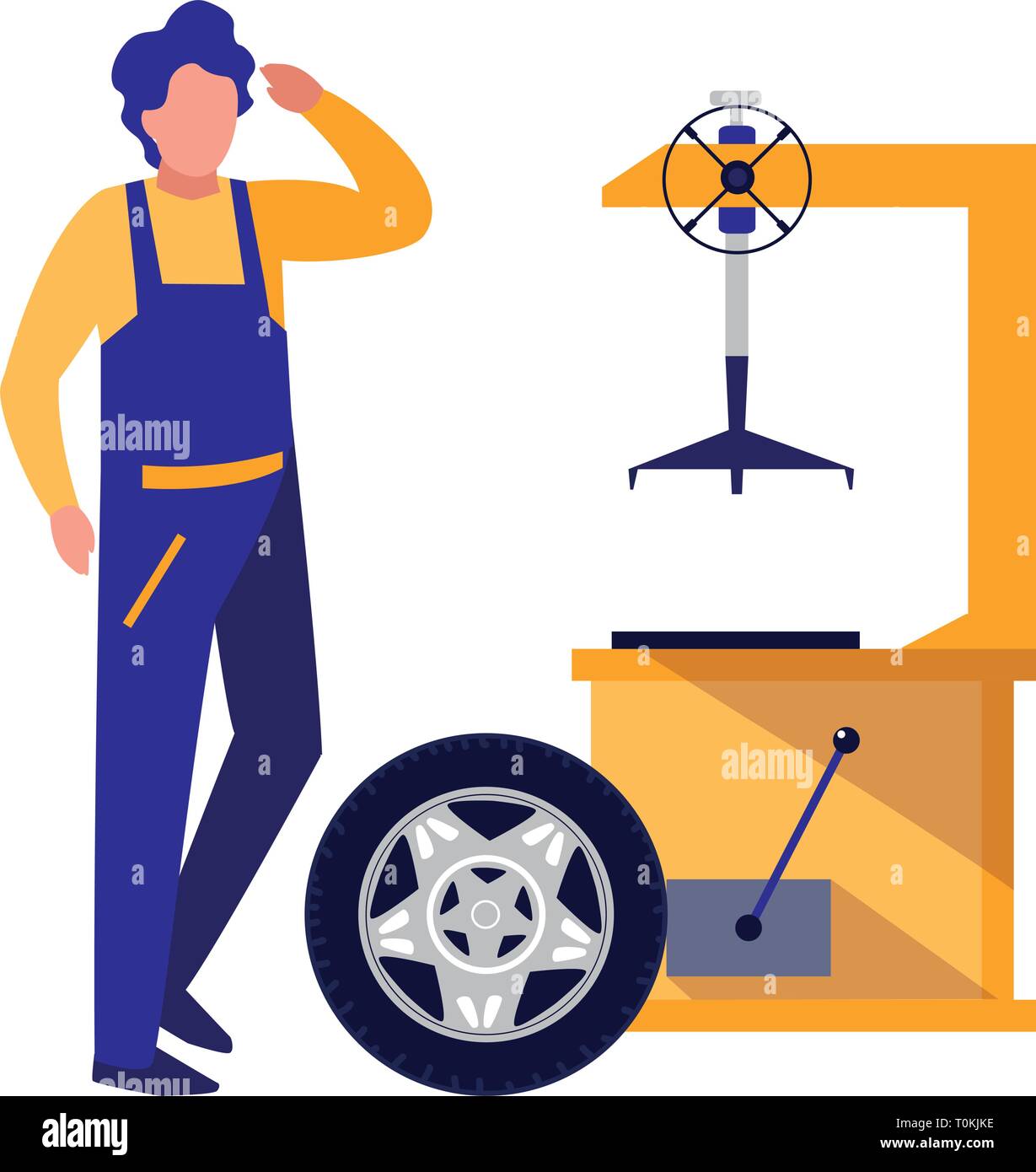 Cartoon illustration man workman pneumatic hi-res stock photography and ...