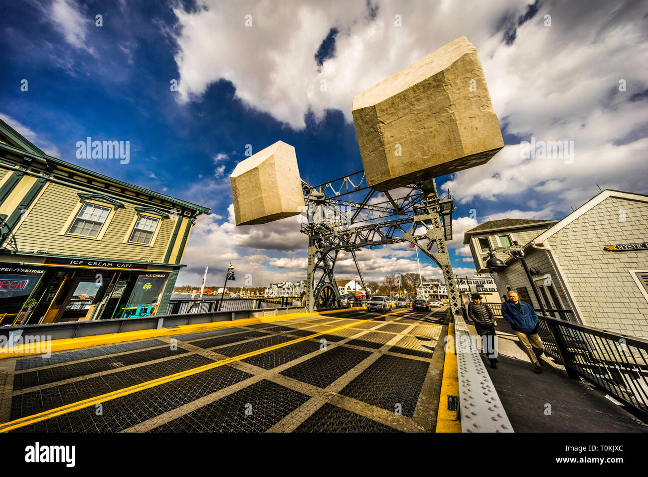 Mystic River Bascule Bridge Mystic, Connecticut, USA Stock Photo - Alamy